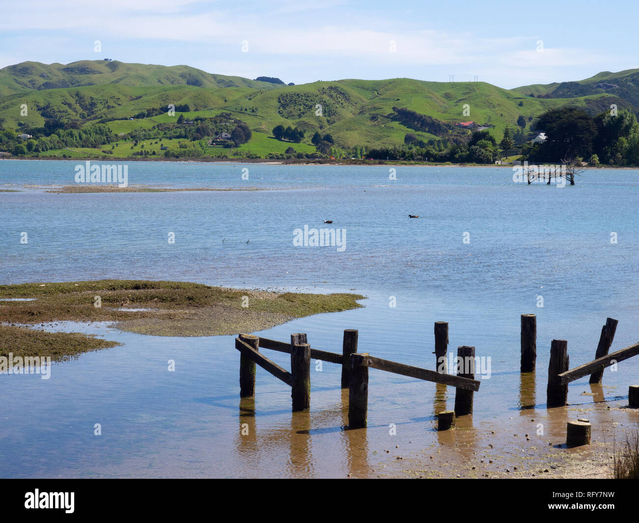 Landscape To The Hills Across Pauatahanui Inlet Stock Photo - Alamy