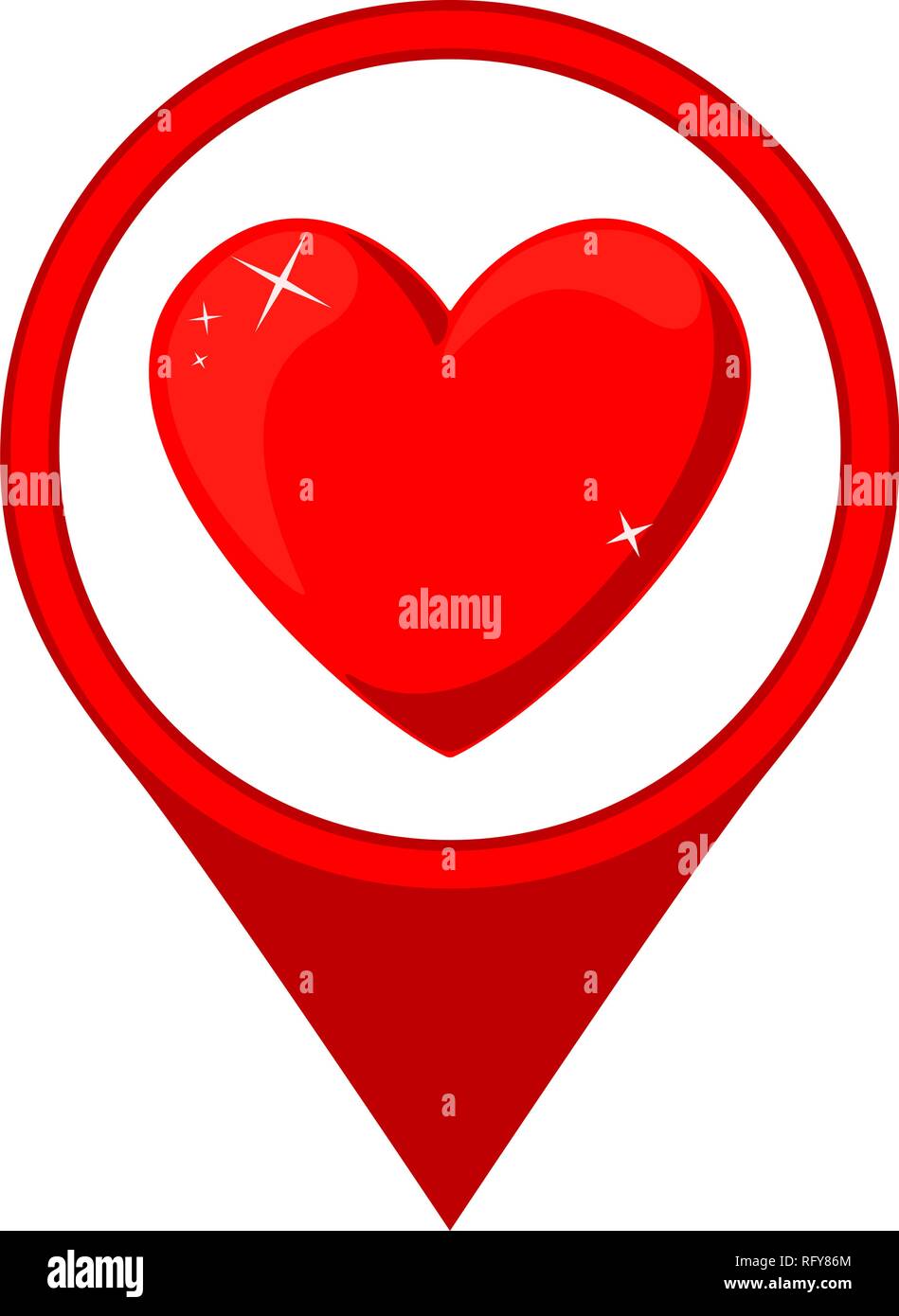 Cartoon red heart map pointer Stock Vector Image & Art - Alamy