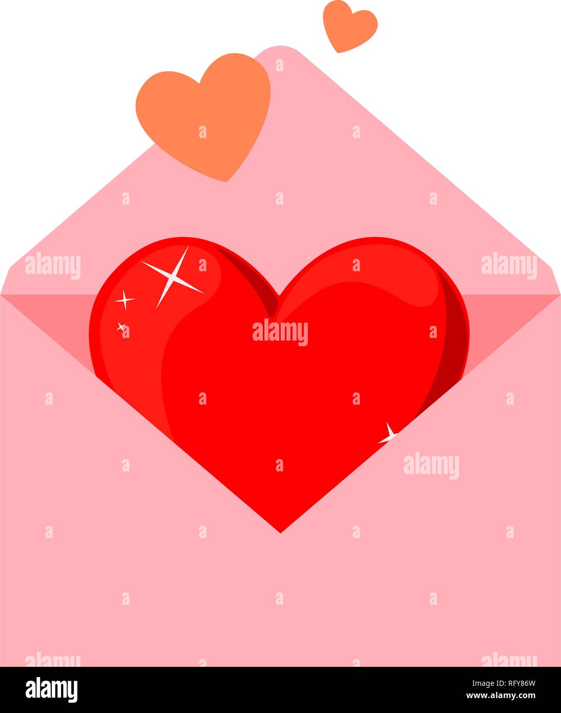Colorful cartoon pink envelope with heart Stock Vector Image & Art - Alamy