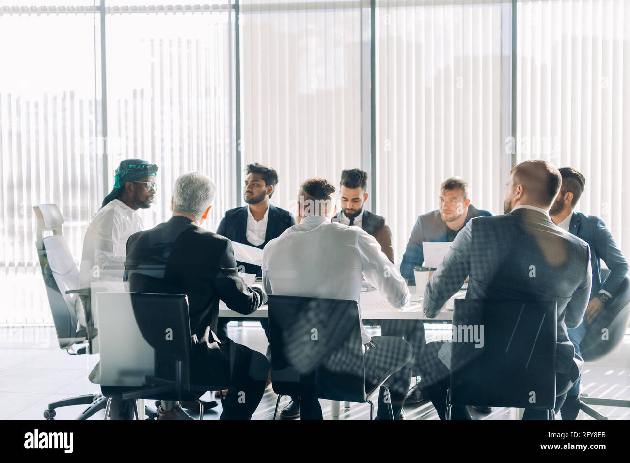 Business conference at modern office, seminar Stock Photo - Alamy