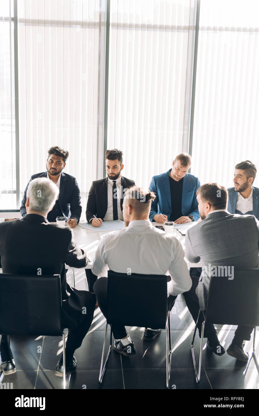 Business conference at modern office, seminar Stock Photo - Alamy