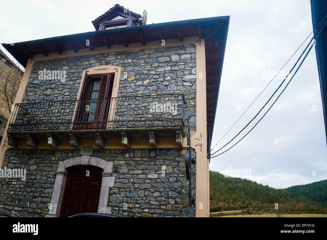 Trip to the town of Anso Spain Stock Photo - Alamy