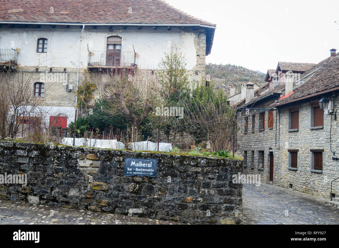 Trip to the town of Anso Spain Stock Photo - Alamy