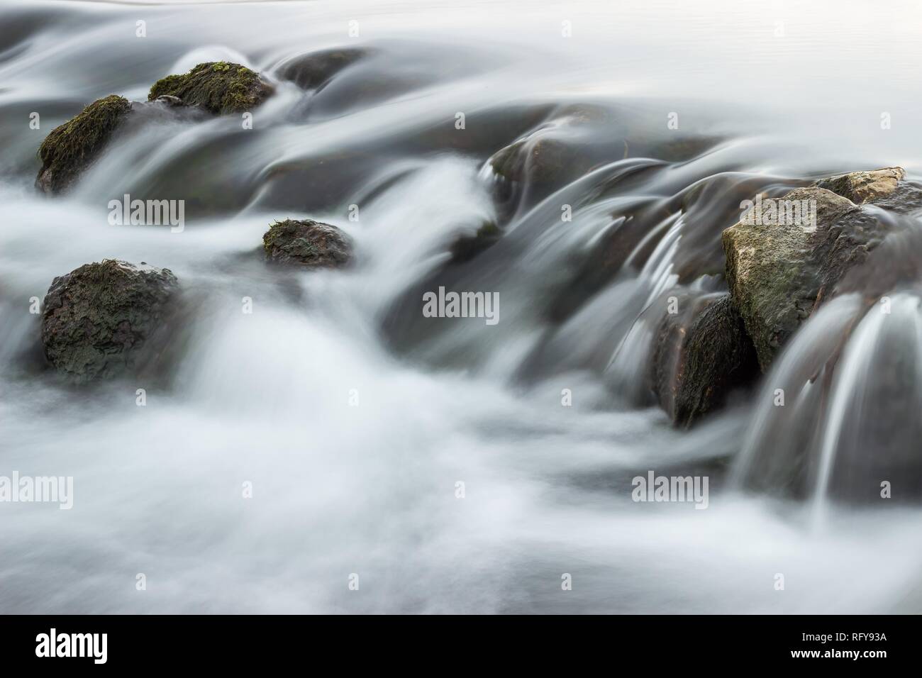 Abstract, long exposure shapes of the streaming river water Stock Photo ...