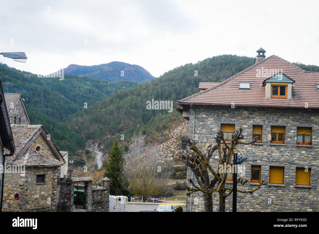 Trip to the town of Anso Spain Stock Photo - Alamy