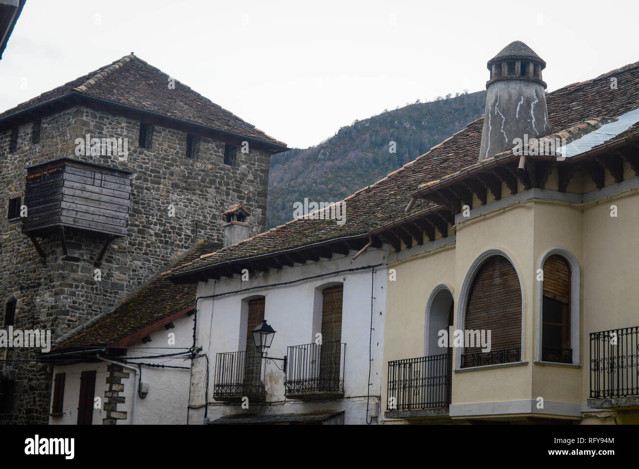 Trip to the town of Anso Spain Stock Photo - Alamy
