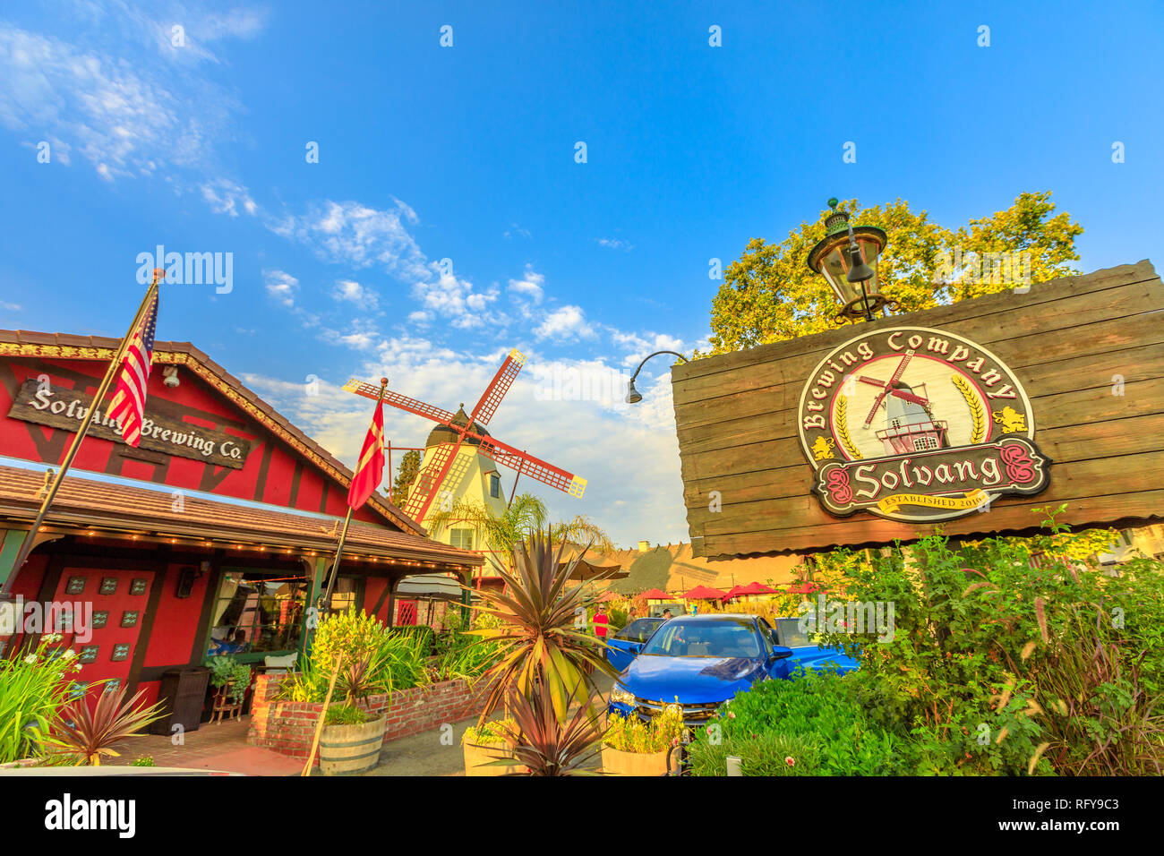 Solvang, California, United States - August 10, 2018: Welcome to ...