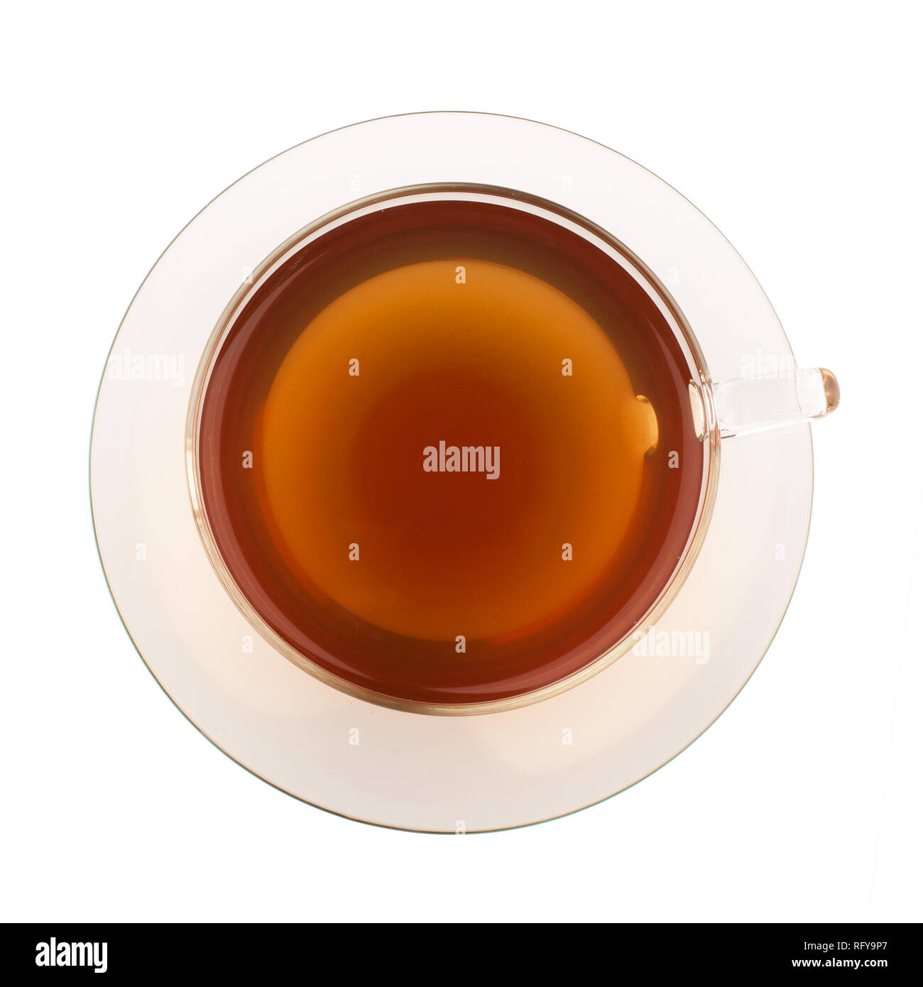 Top view of tea in glass cup Stock Photo - Alamy
