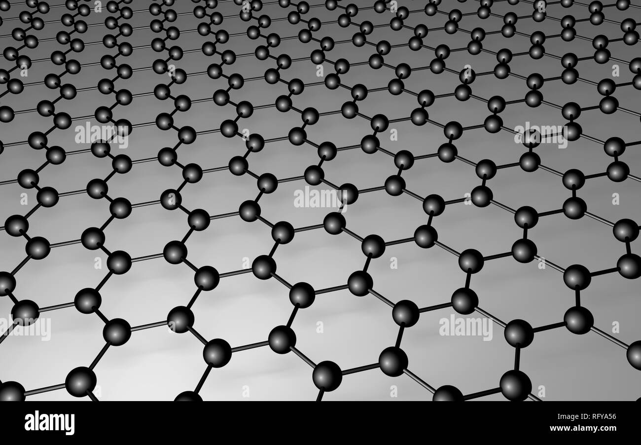Carbon grid: graphene atomic structure for nanotechnology background ...