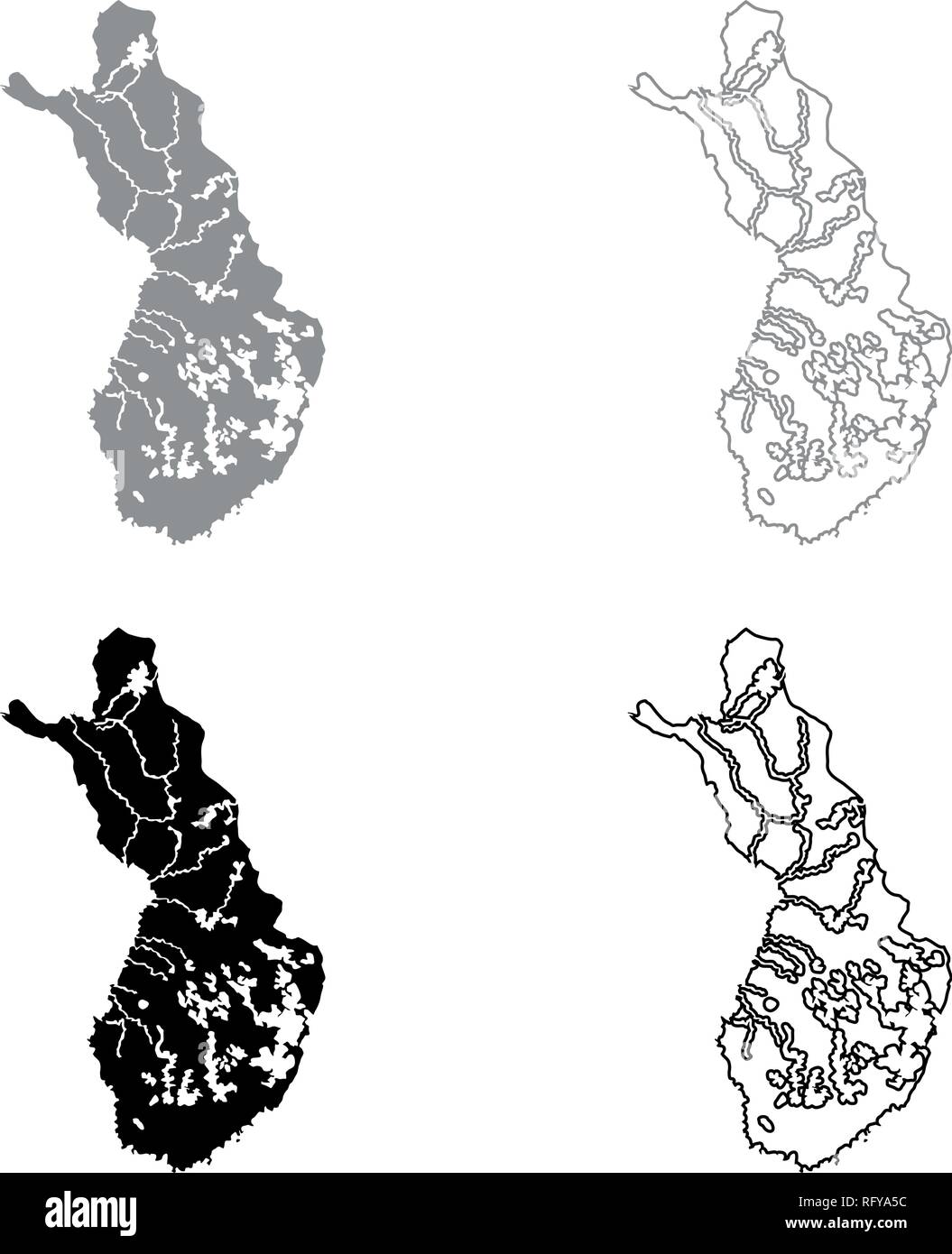 Outline map of nordic Cut Out Stock Images & Pictures - Alamy