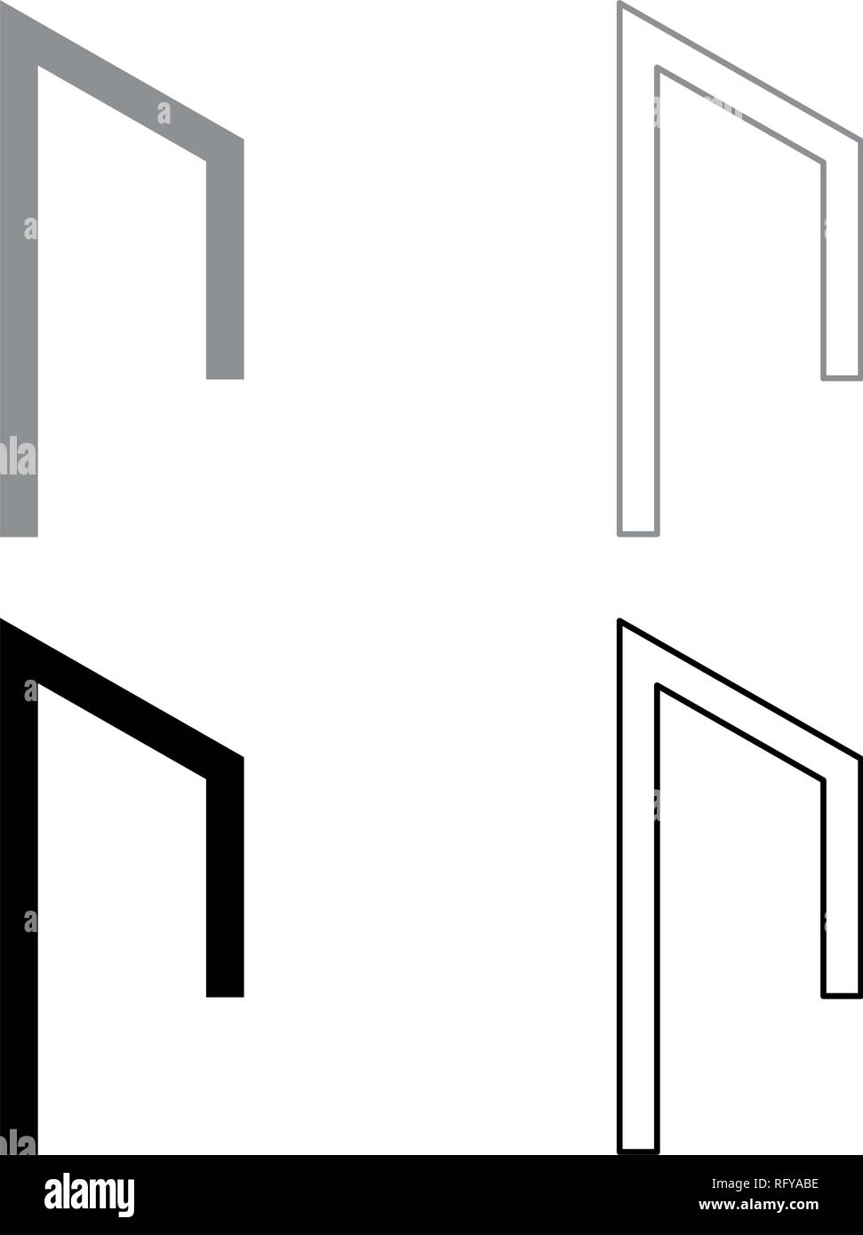 Rune Uruz Urus aurochs power icon set grey black color vector I outline ...