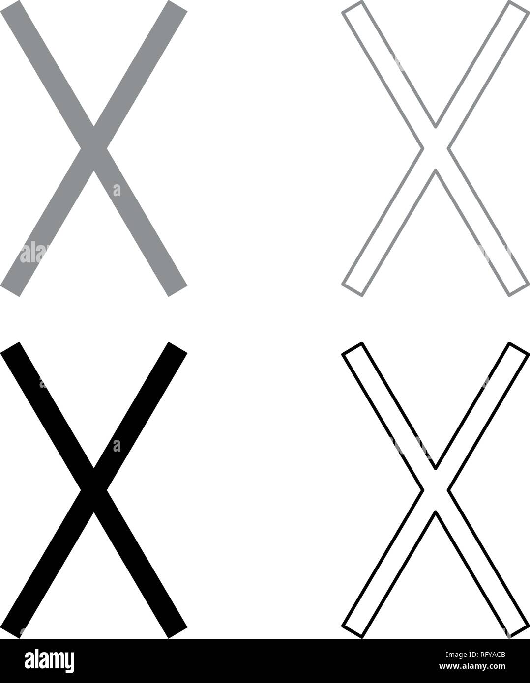 Gebo rune Gift talent sign icon set grey black color vector I outline ...