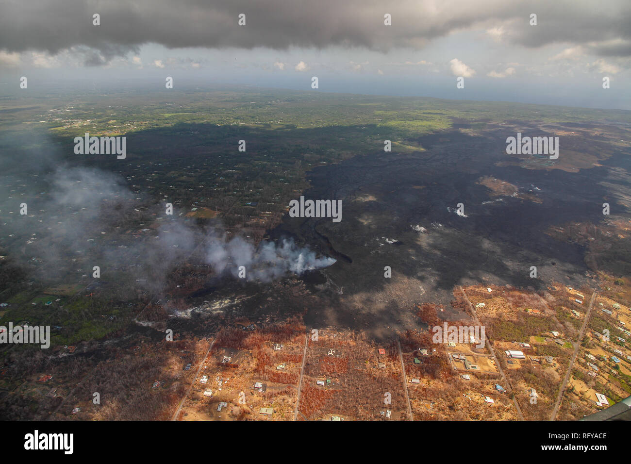 Bird view image showing Big Island, Hawaii, at the Volcano National ...