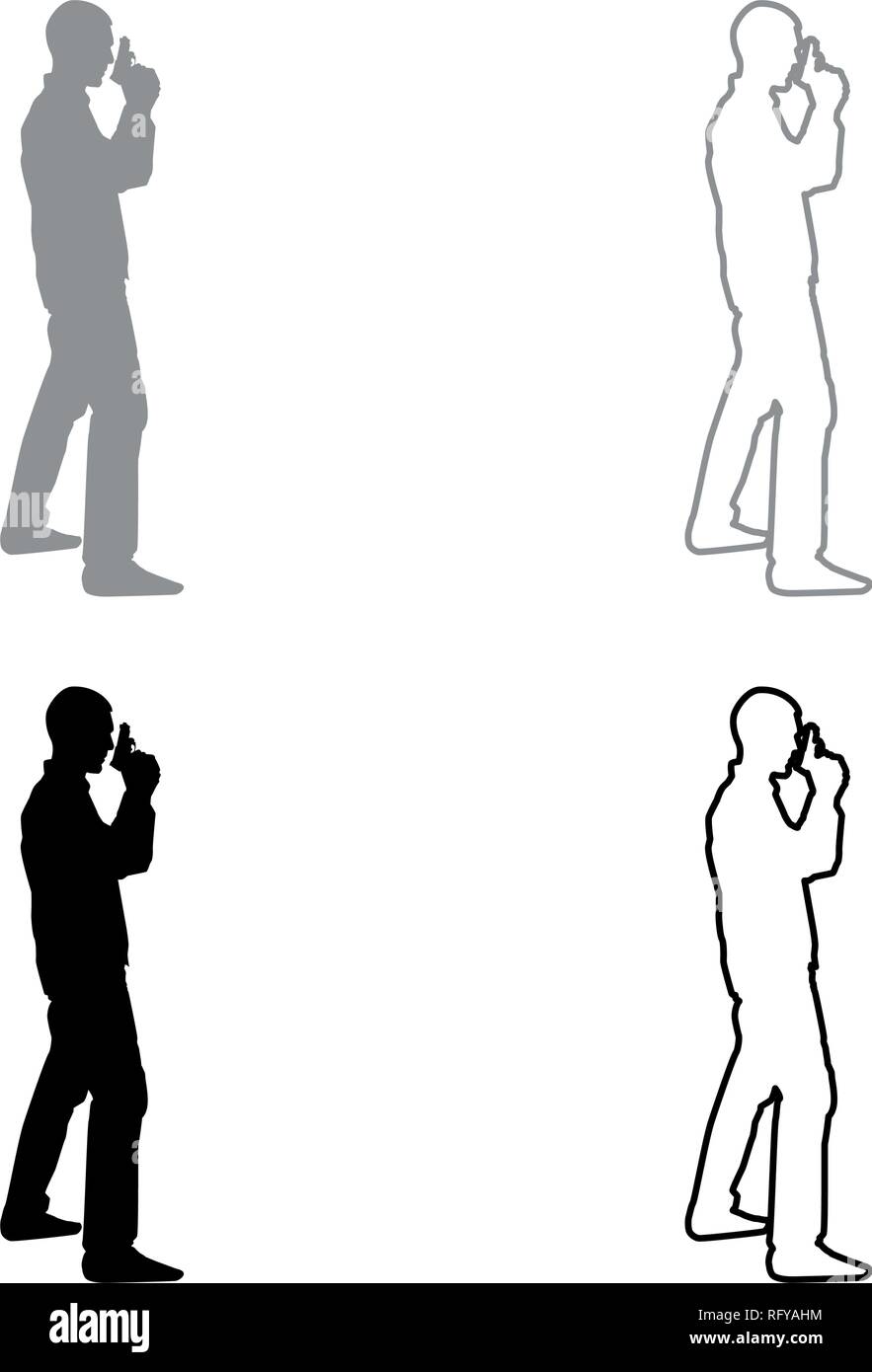 Silhouette Shooting Person With Gun Stock Photos & Silhouette Shooting ...