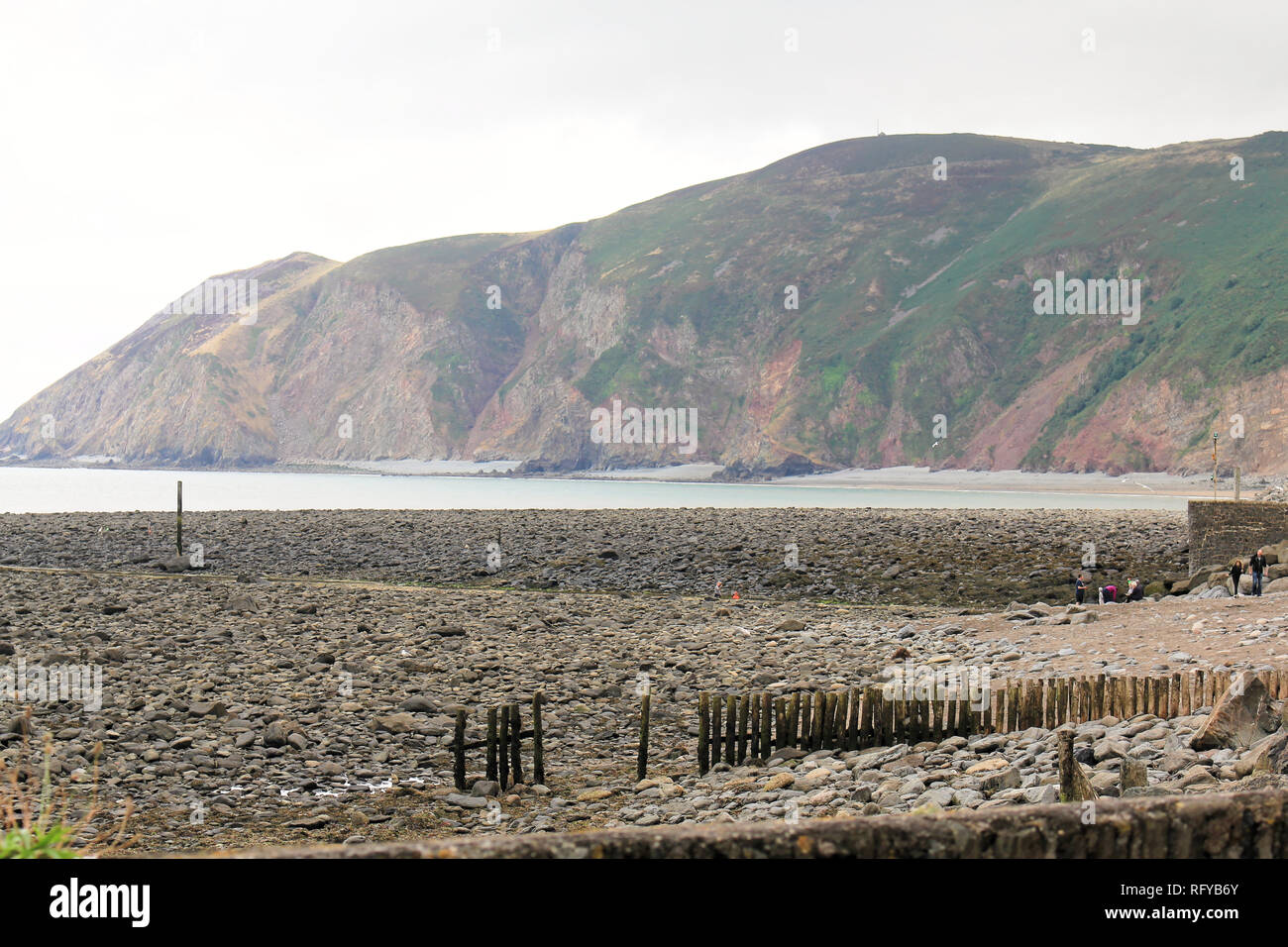 Lynmouth in the summer. View of Lynmouth Bay, Devon, England Stock ...