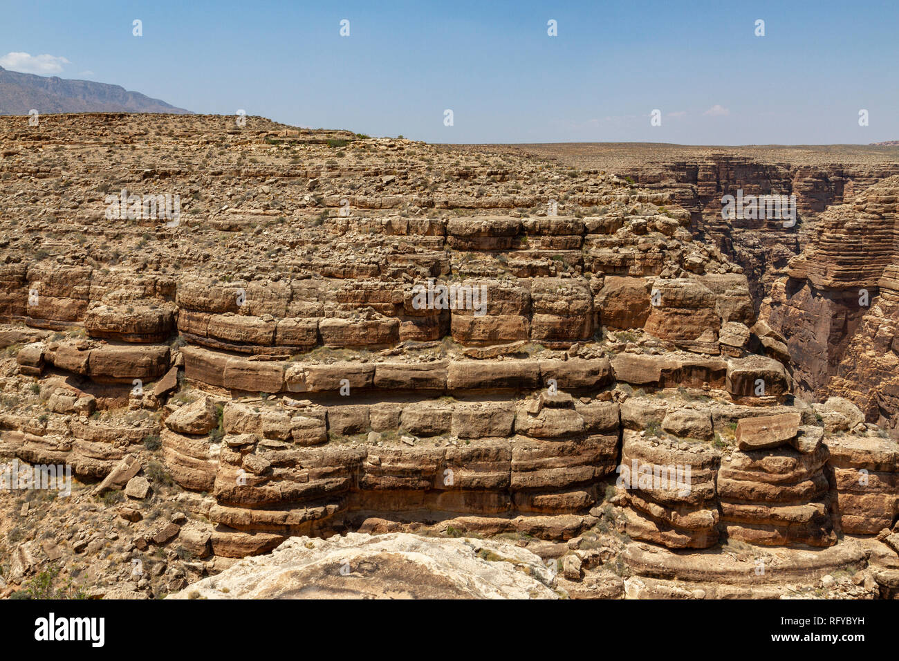 Detail showing the rock formations above Little Colorado River inside ...