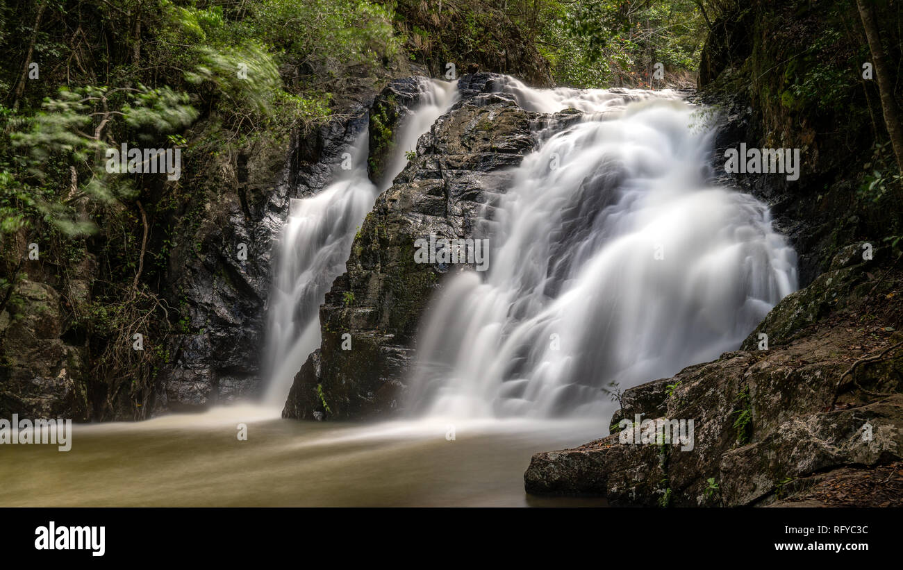 Dinner falls waterfall at Mount Hypipamee, tropical north Queensland ...