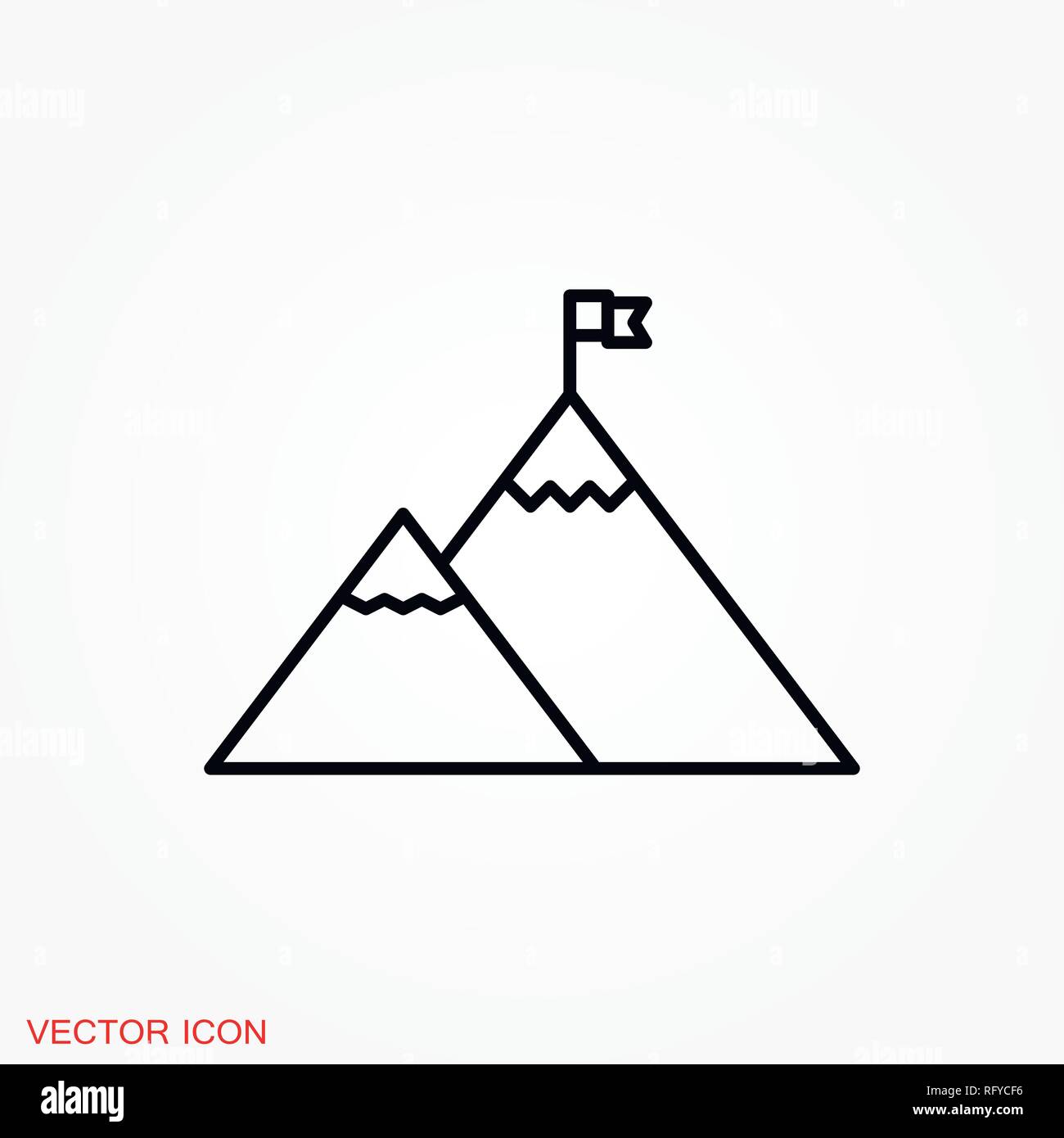 Mountain icon logo, vector sign symbol for design Stock Vector Image ...