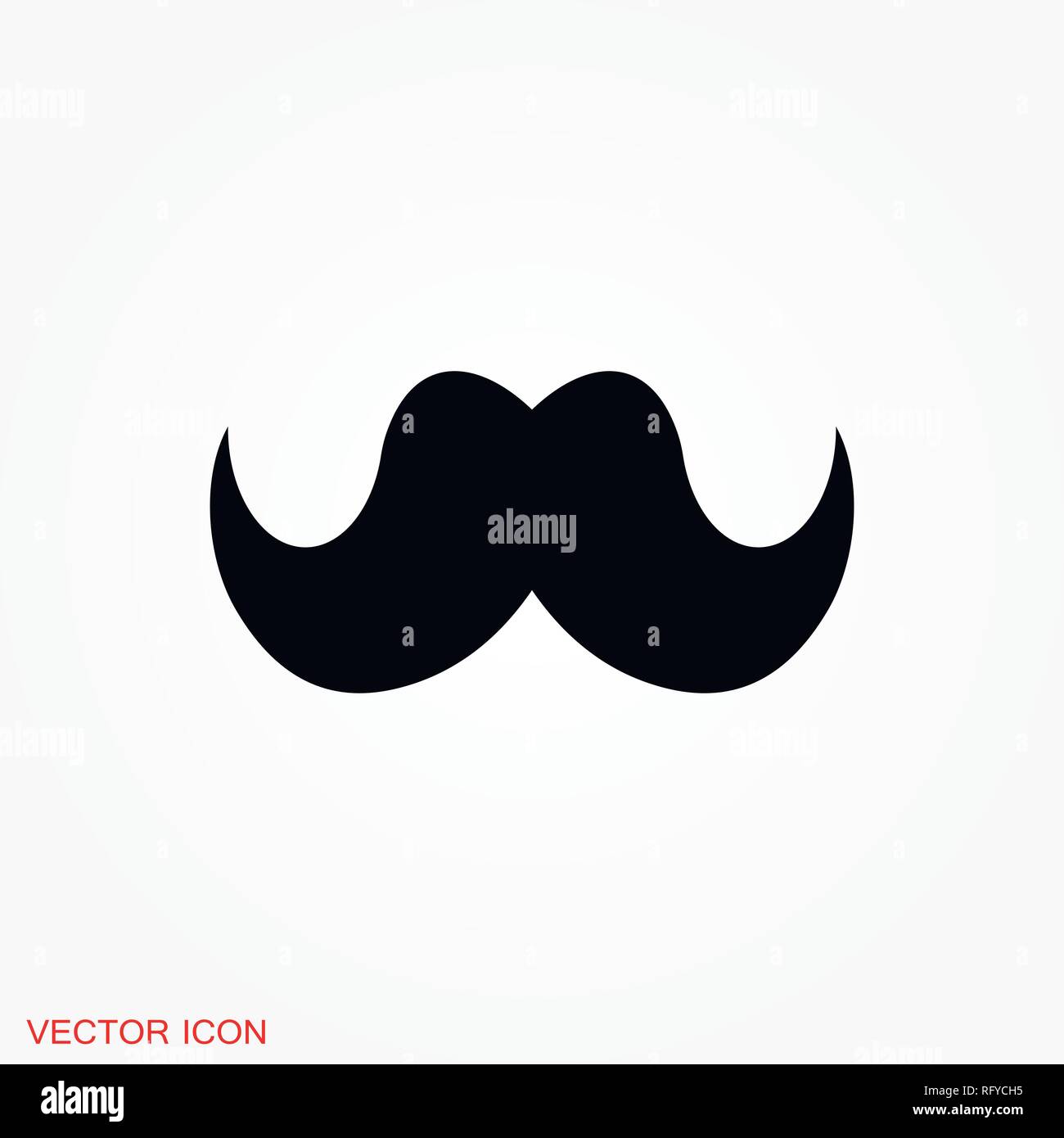 Mustache icon logo, vector sign symbol for design Stock Vector Image ...