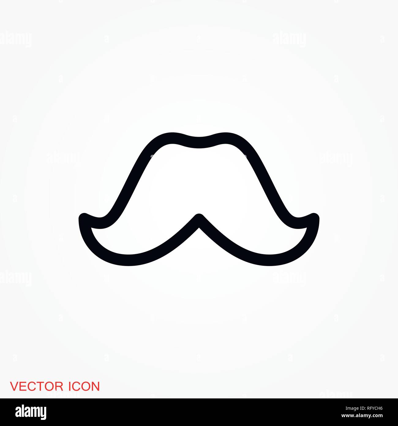 Mustache icon logo, vector sign symbol for design Stock Vector Image ...