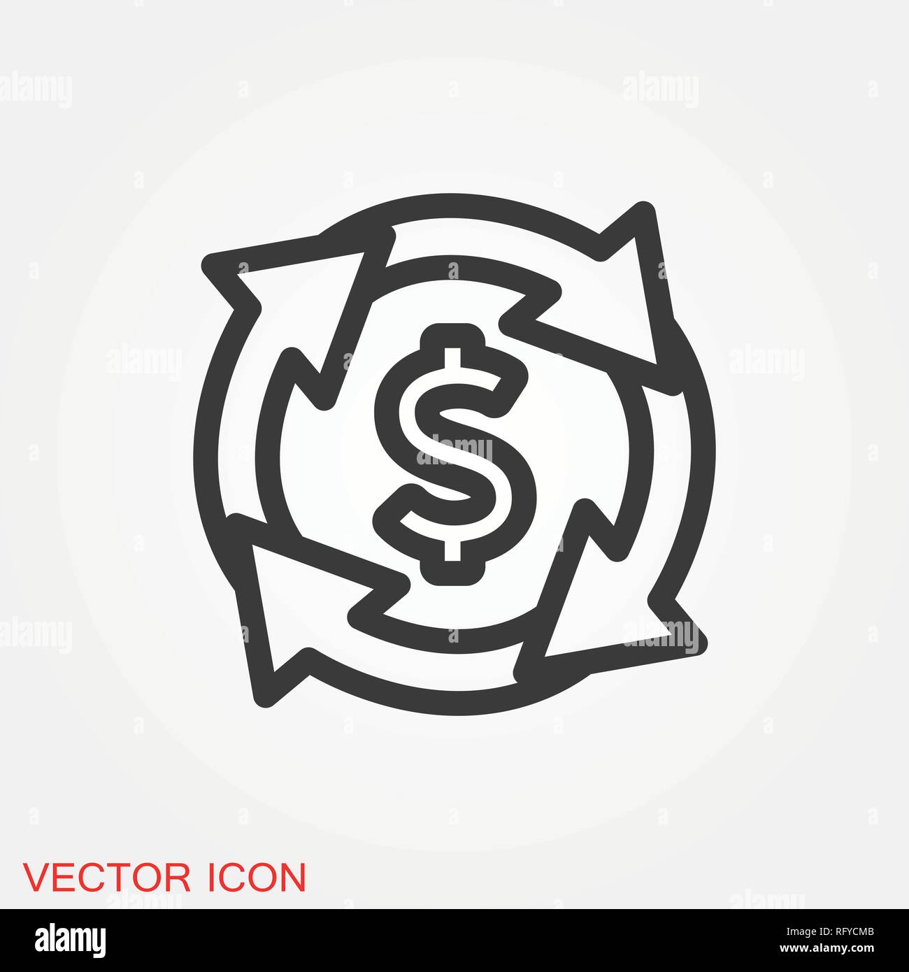Exchange and convert icon. Arrow trade return. Vector illustration ...