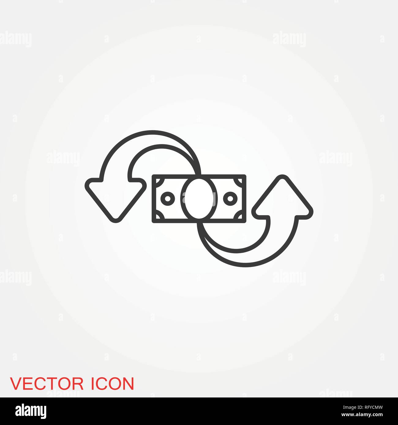 Exchange and convert icon. Arrow trade return. Vector illustration ...