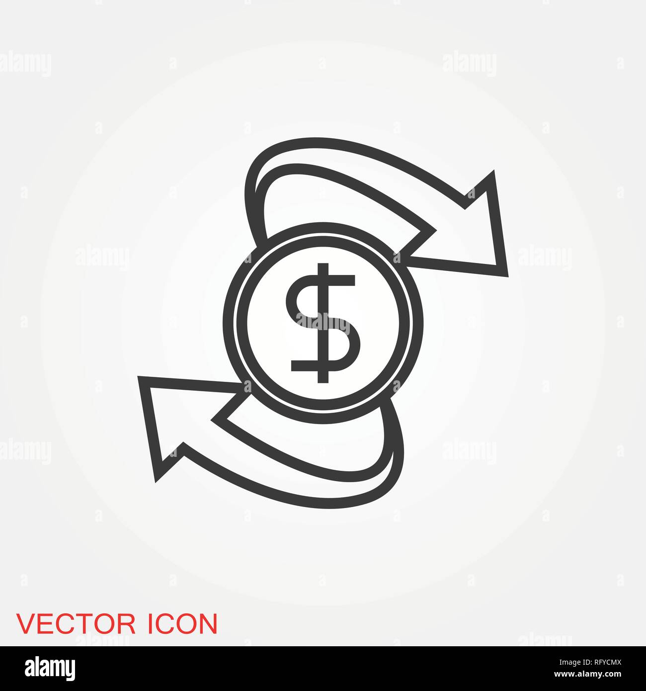 Exchange and convert icon. Arrow trade return. Vector illustration ...