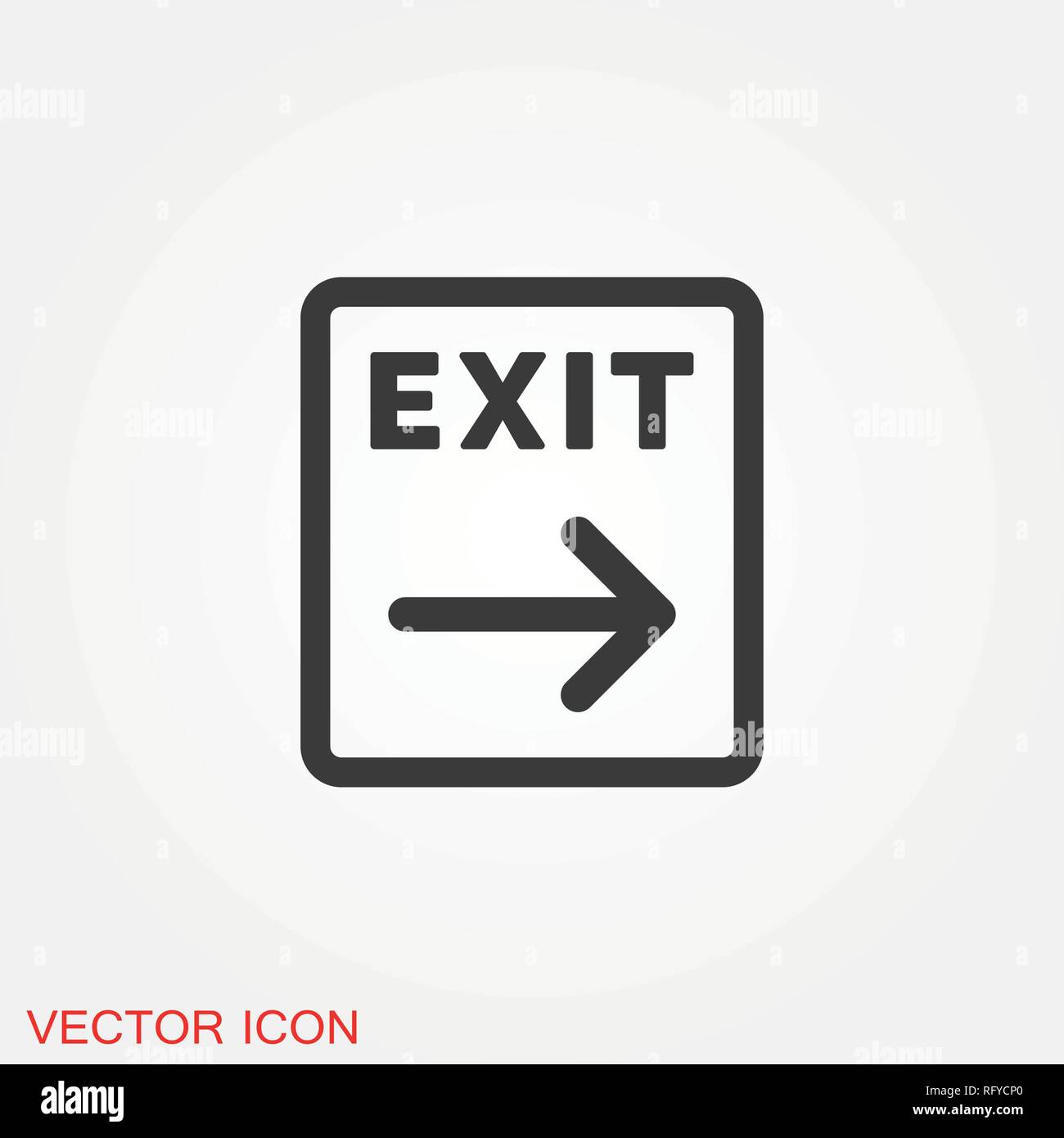 The exit icon. Logout and output logo, illustration, vector sign symbol ...