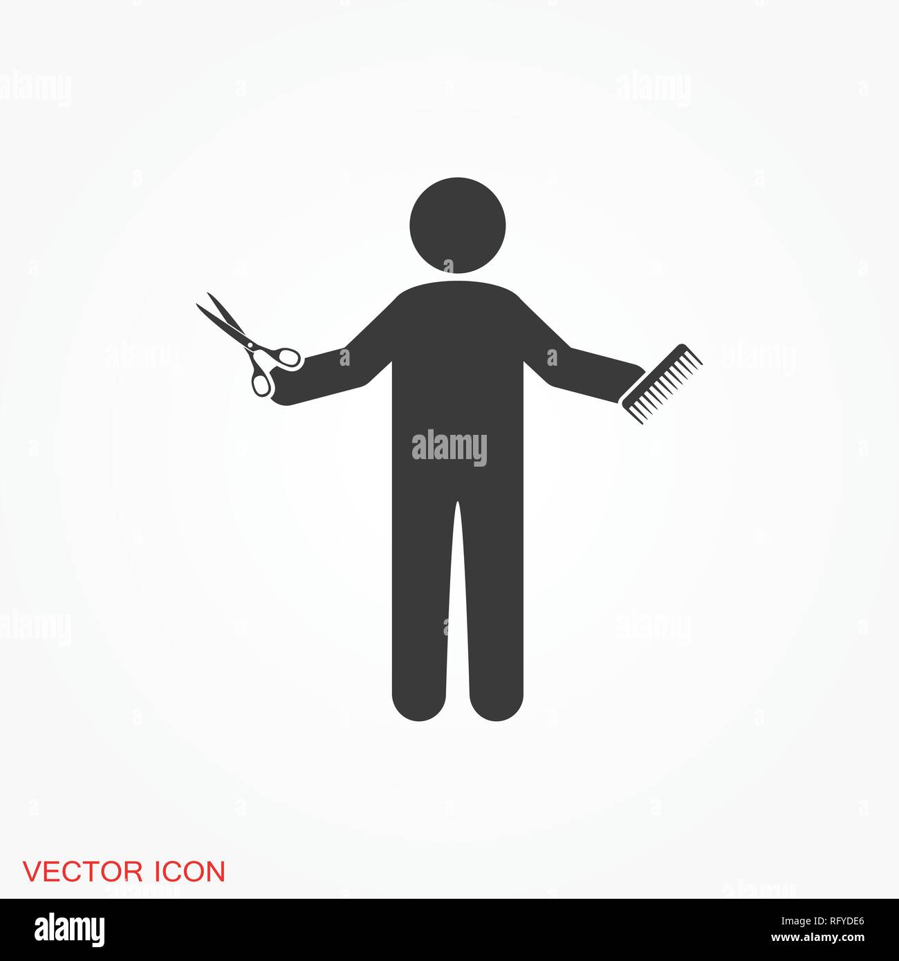 Hairdresser icon logo, vector sign symbol for design Stock Vector Image ...