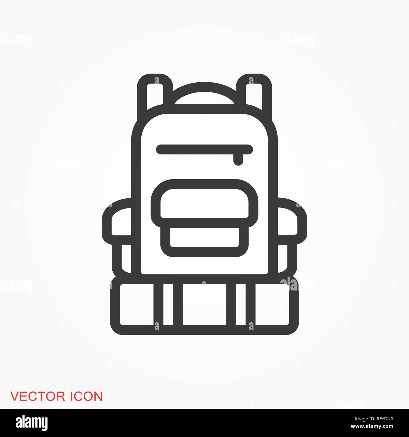 Backpack icon logo, vector sign symbol for design Stock Vector Image ...