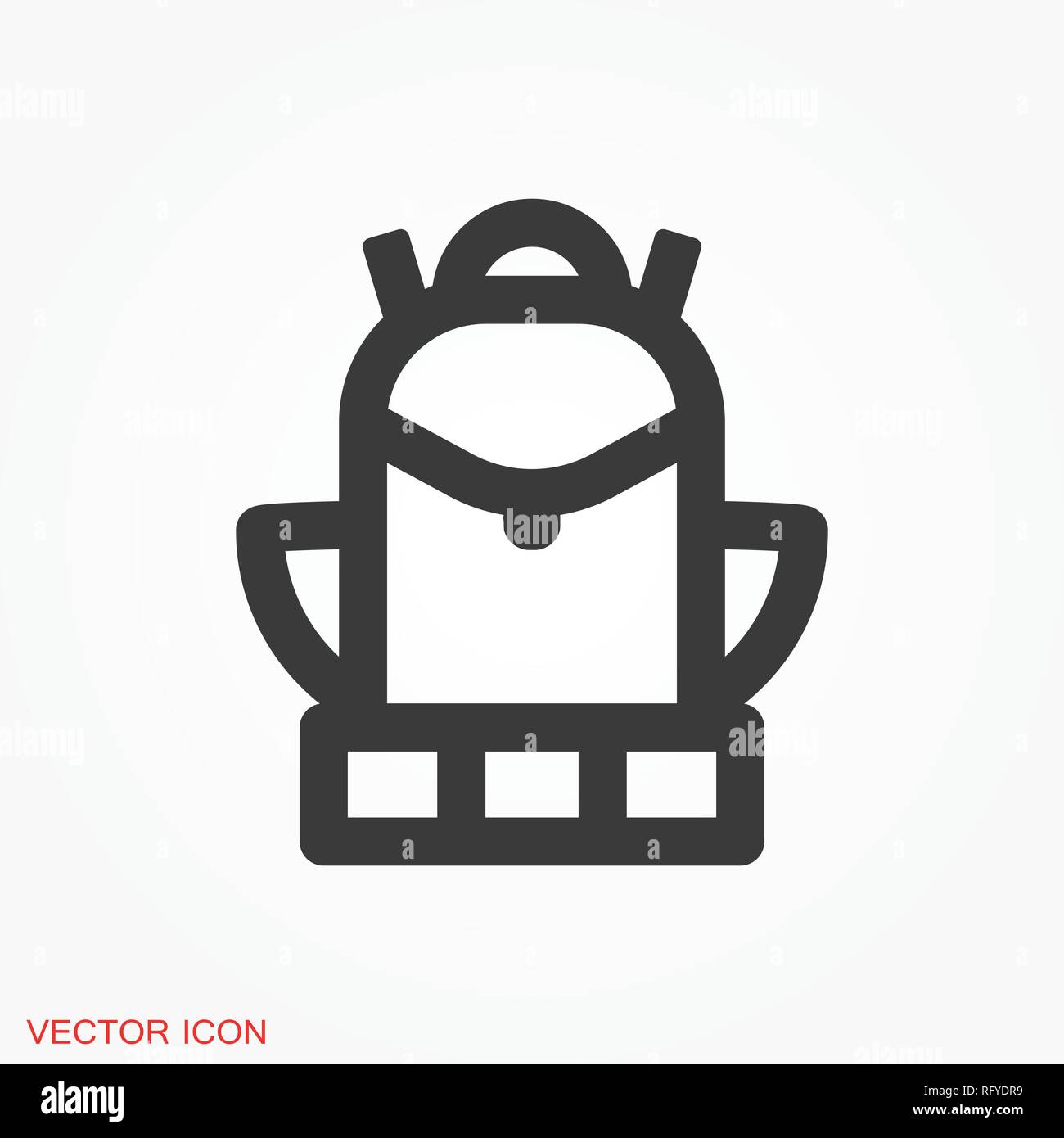 Backpack icon logo, vector sign symbol for design Stock Vector Image ...