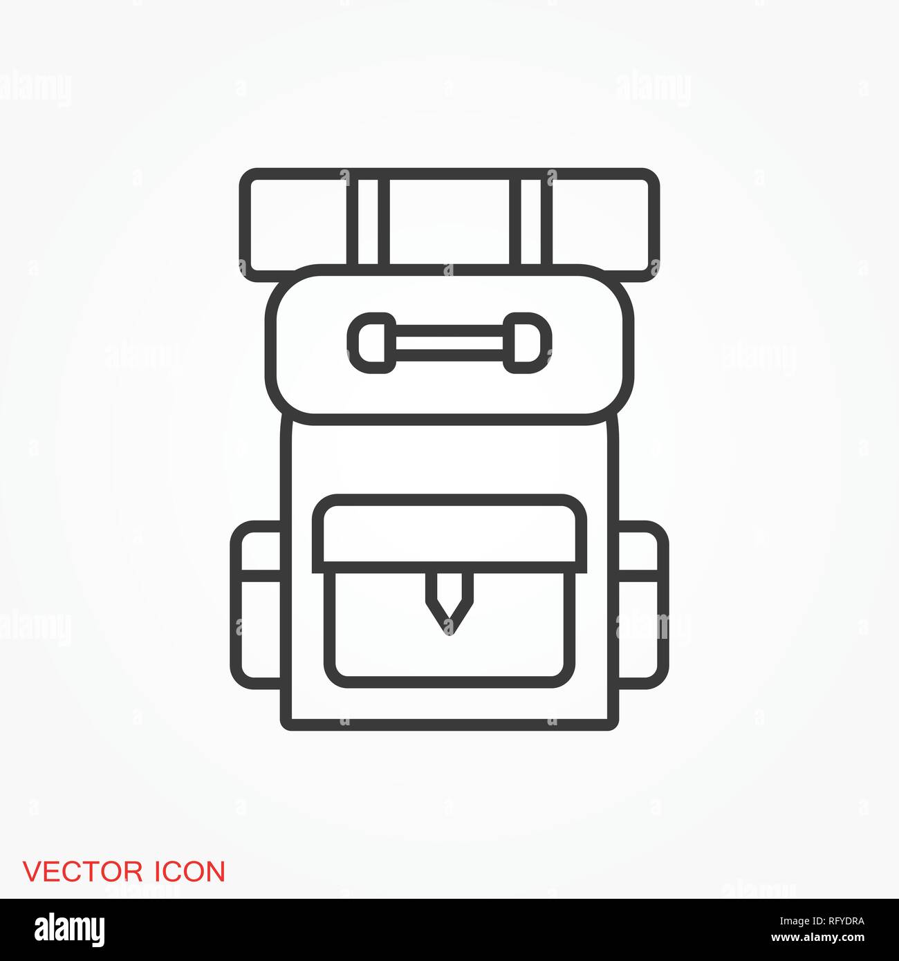Backpack icon logo, vector sign symbol for design Stock Vector Image ...