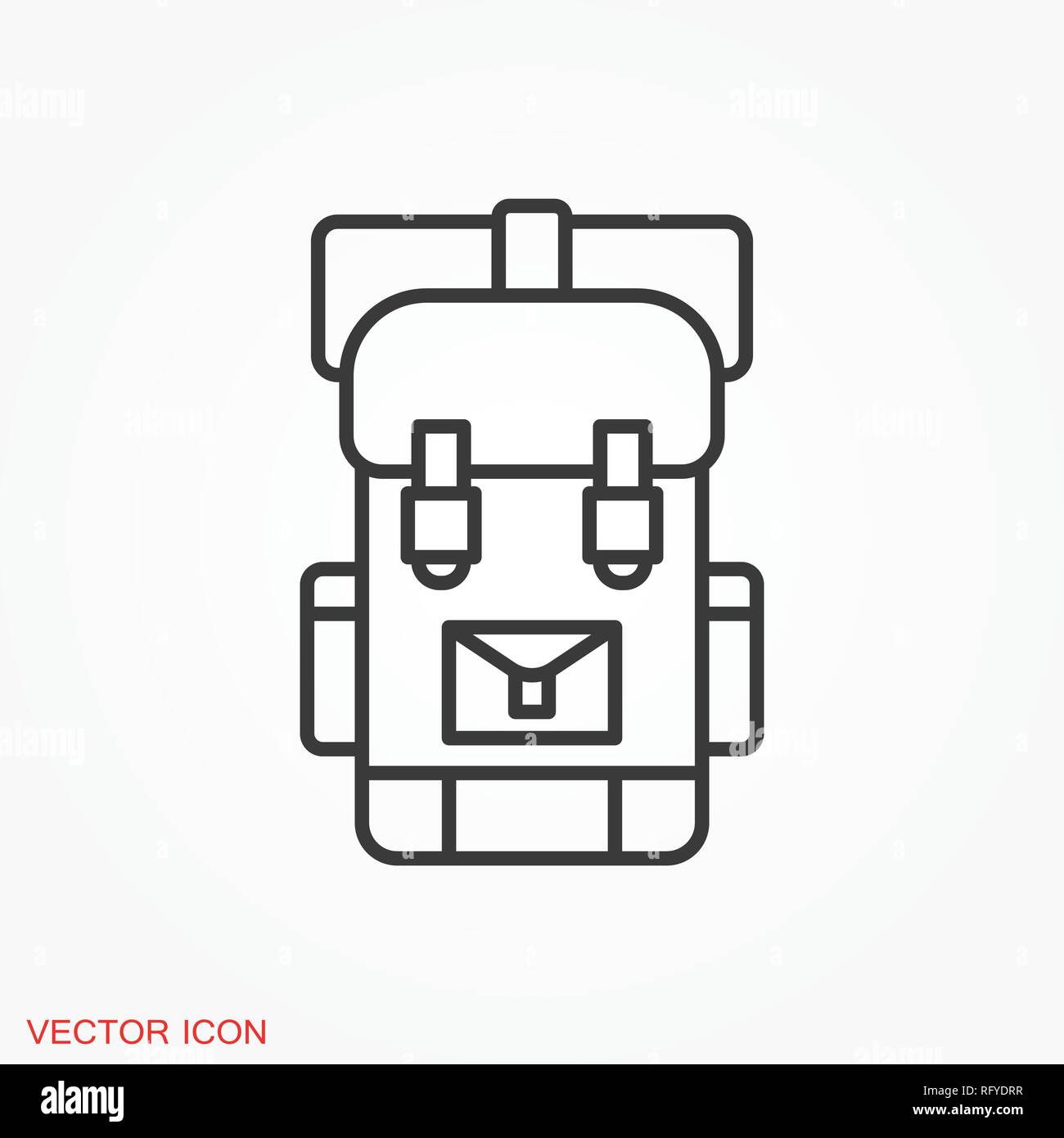 Backpack icon logo, vector sign symbol for design Stock Vector Image ...