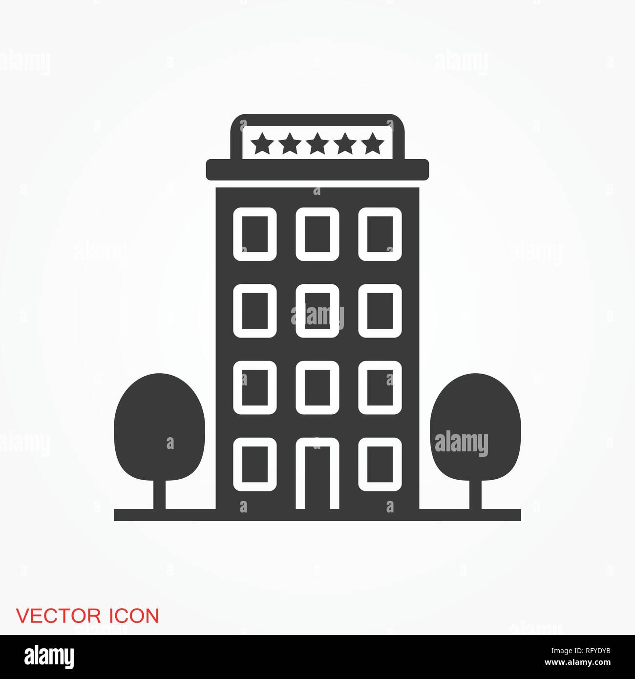 Hotel icon logo, vector sign symbol for design Stock Vector Image & Art ...