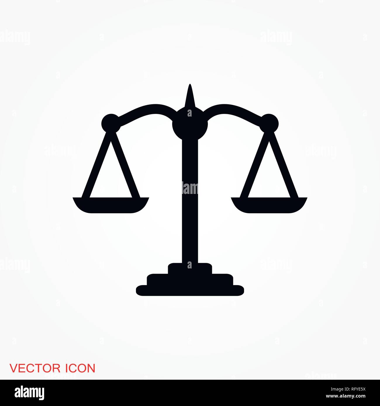 Scales of justice icon logo, vector sign symbol for design Stock Vector ...