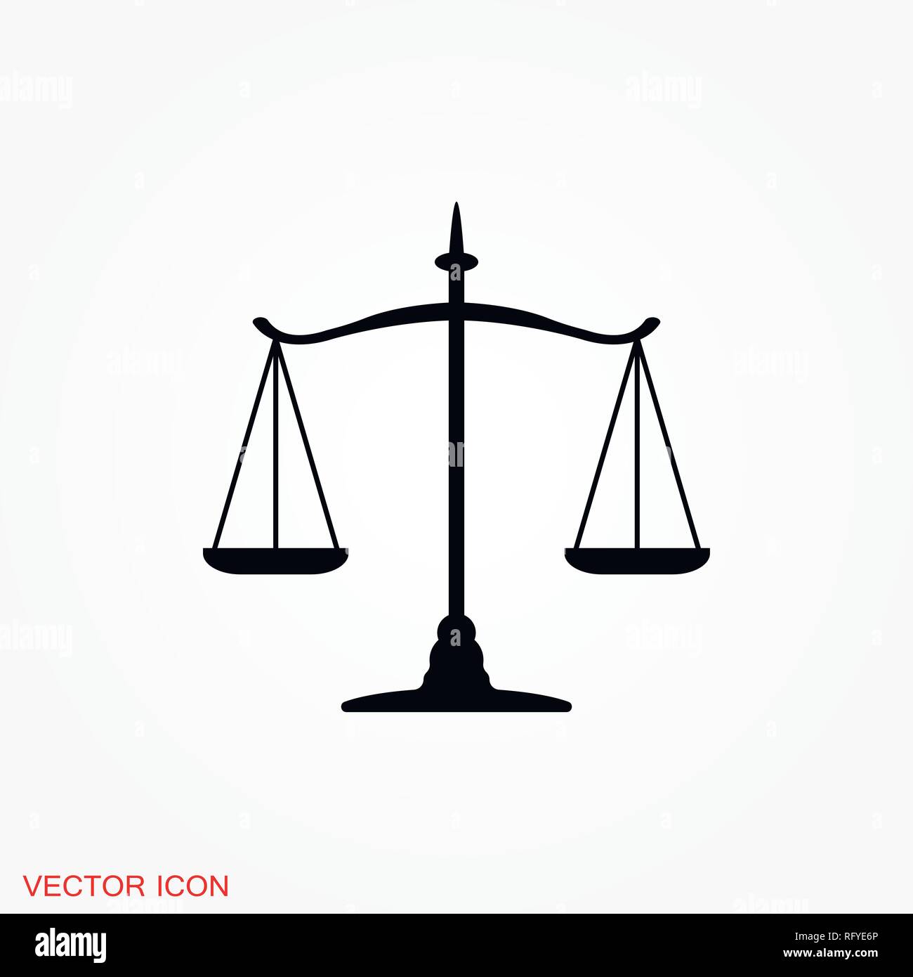 Scales of justice icon logo, vector sign symbol for design Stock Vector ...