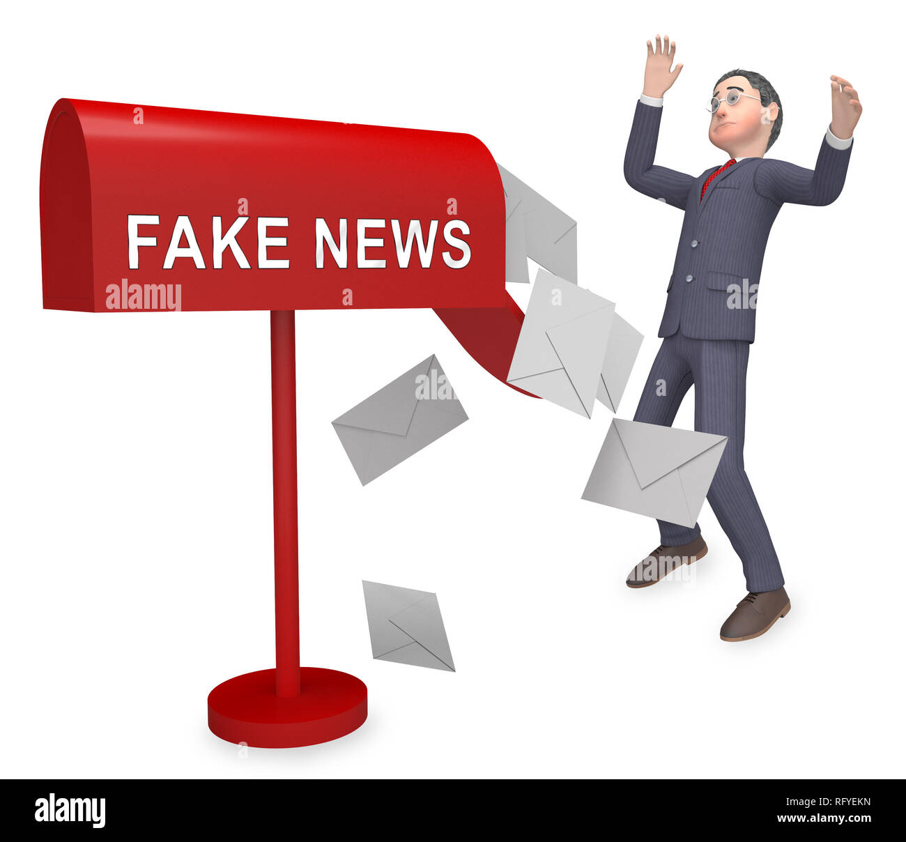 Fake News Icon Letters Means Misinformation Or Disinformation. Online ...