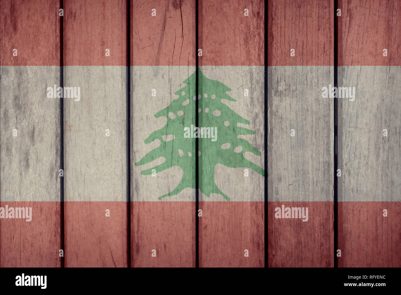 Lebanon Politics News Concept: Lebanese Flag Wooden Fence Stock Photo ...