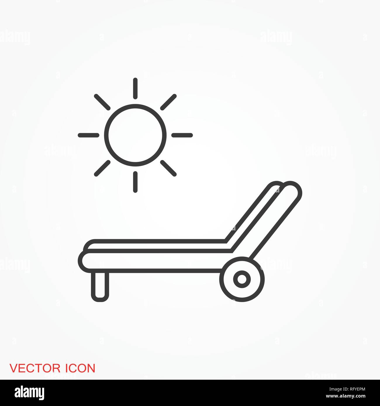 Chaise lounge icon logo, vector sign symbol for design Stock Vector ...