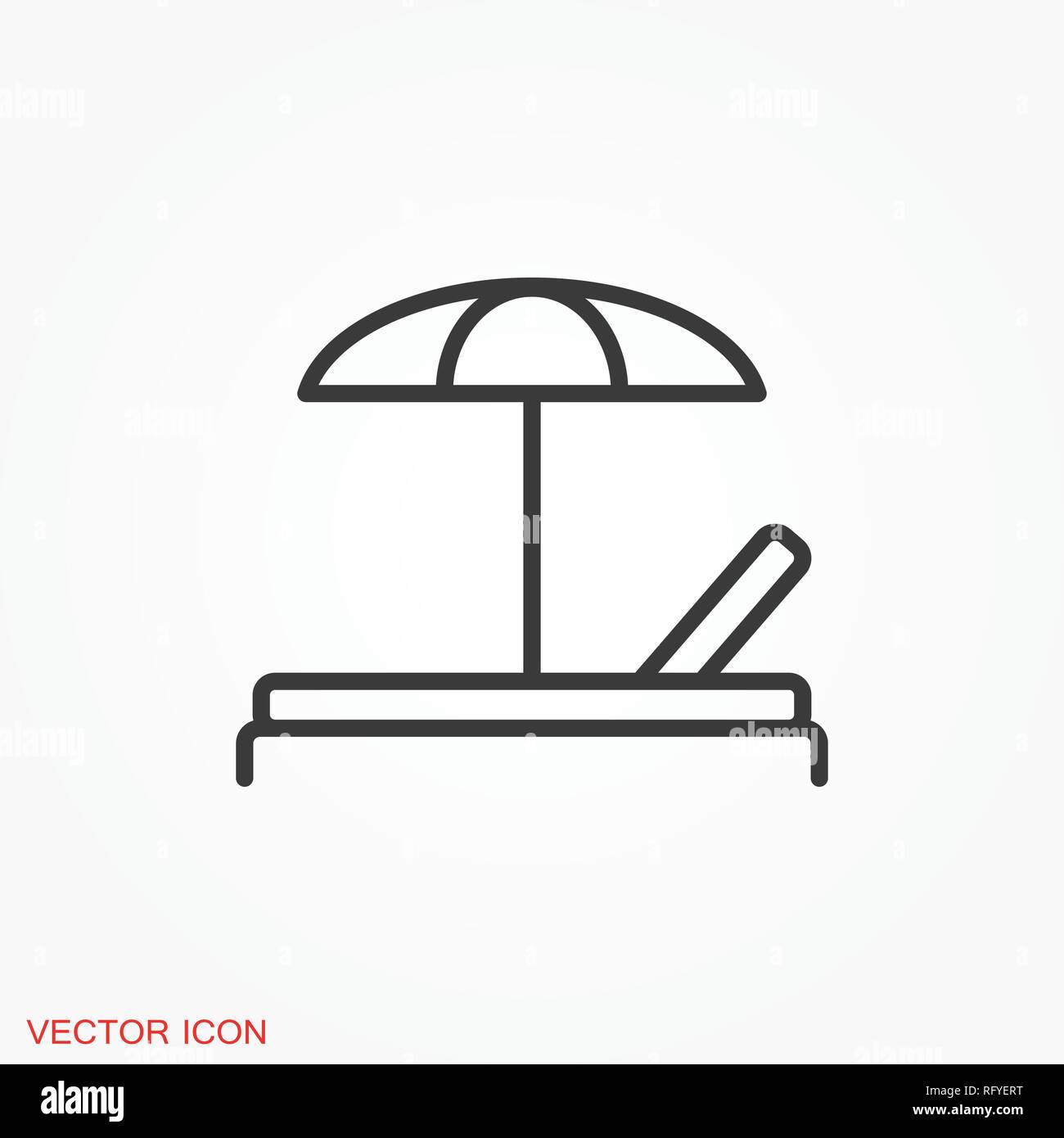 Chaise lounge icon logo, vector sign symbol for design Stock Vector ...