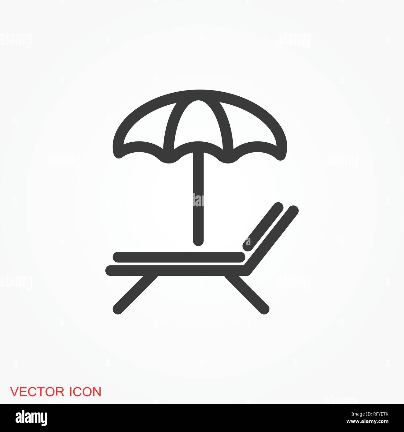 Chaise lounge icon logo, vector sign symbol for design Stock Vector ...