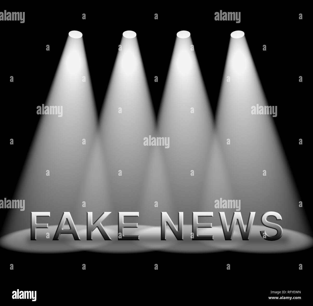 Fake News Icon Lights Means Misinformation Or Disinformation. Online ...