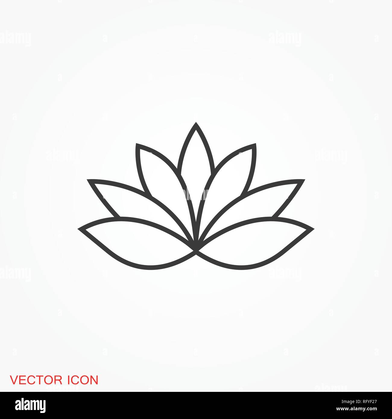 Lotus icon logo, vector sign symbol for design Stock Vector Image & Art ...