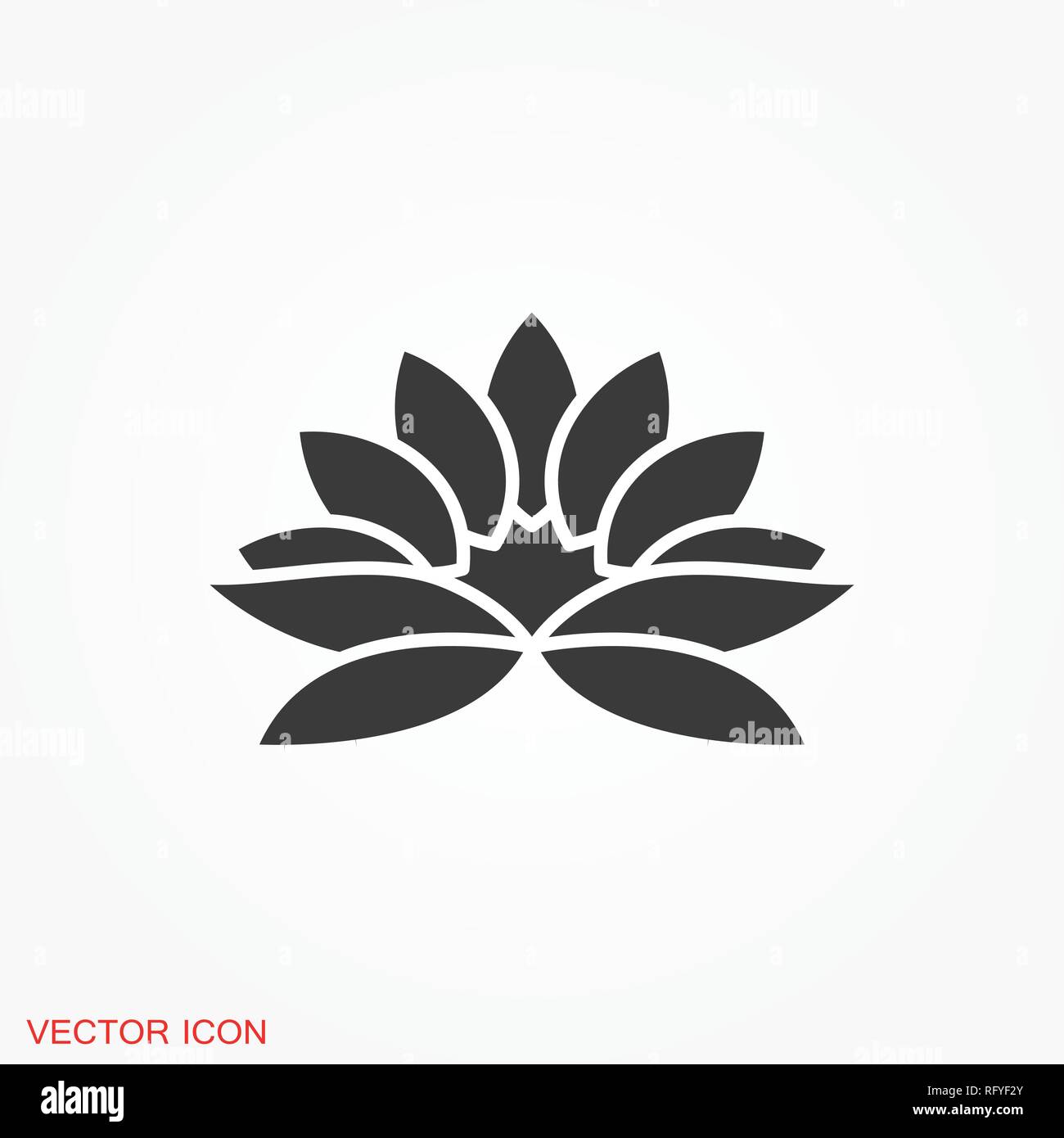 Lotus icon logo, vector sign symbol for design Stock Vector Image & Art ...
