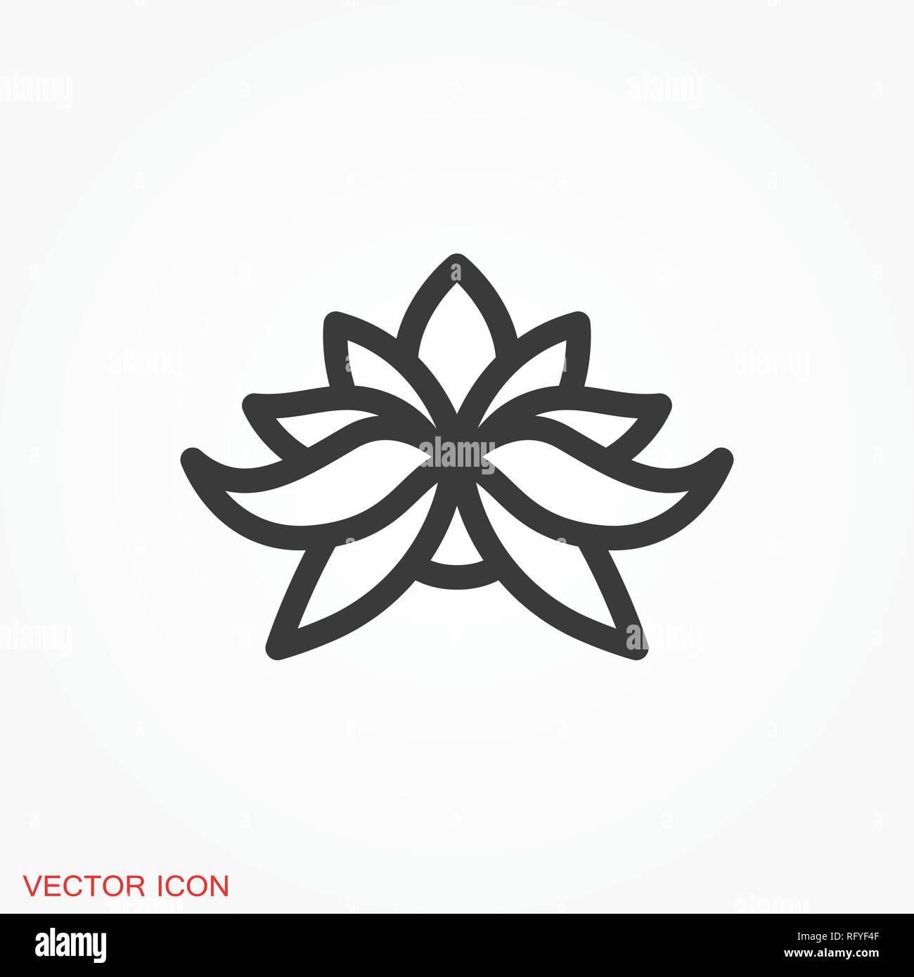 Lotus icon logo, vector sign symbol for design Stock Vector Image & Art ...