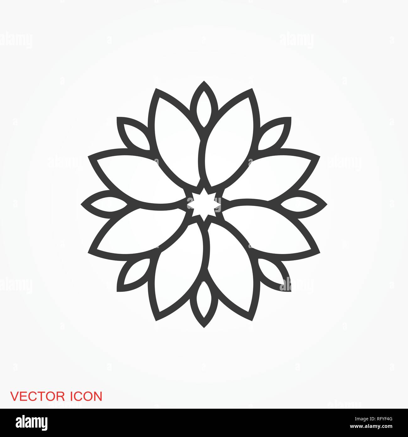 Lotus icon logo, vector sign symbol for design Stock Vector Image & Art ...
