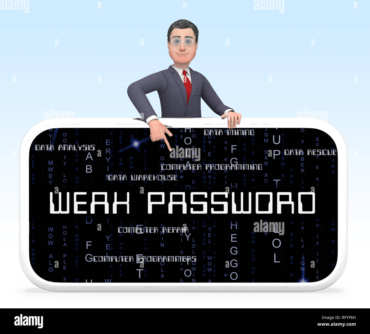 Weak Password Smartphone Shows Online Vulnerability And Internet Threat ...