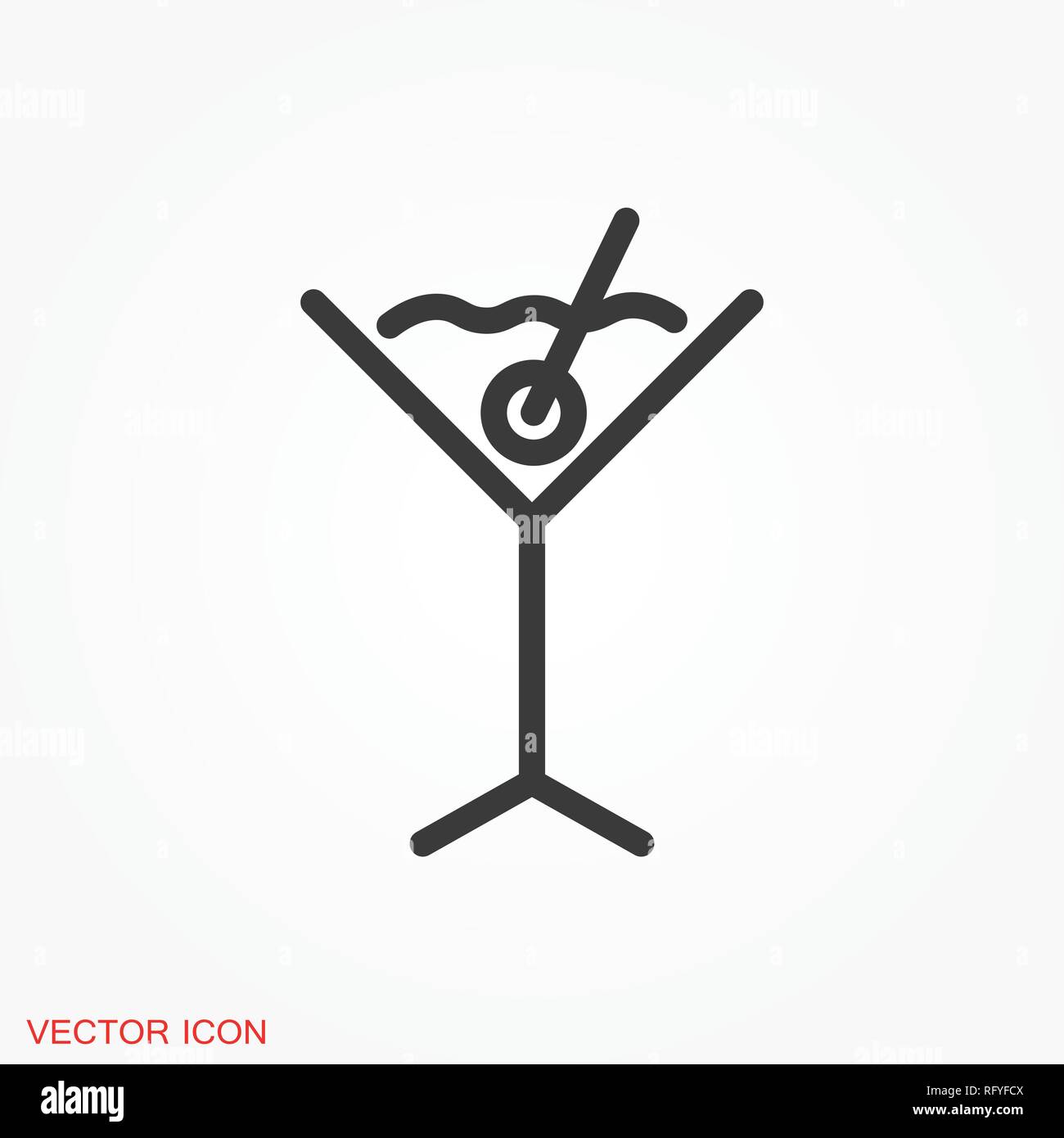 Martini icon logo, vector sign symbol for design Stock Vector Image ...