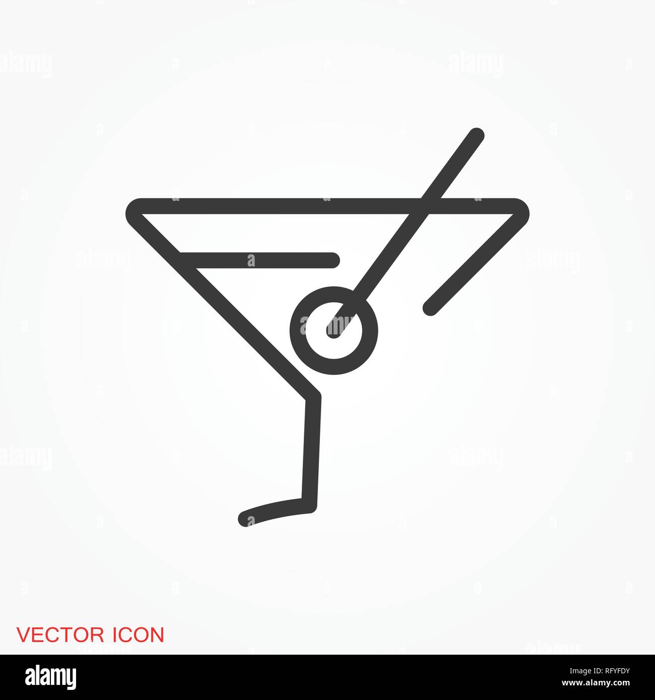 Martini icon logo, vector sign symbol for design Stock Vector Image ...