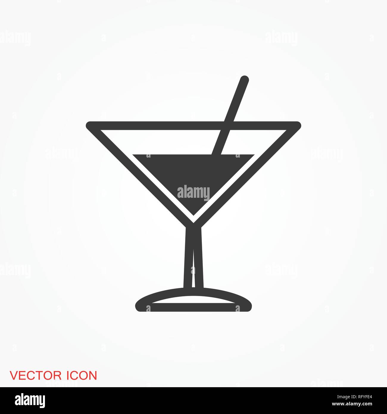 Martini icon logo, vector sign symbol for design Stock Vector Image ...